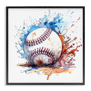 Stupell Industries Baseball Chromatic Splash by LSR Design Studio White ...