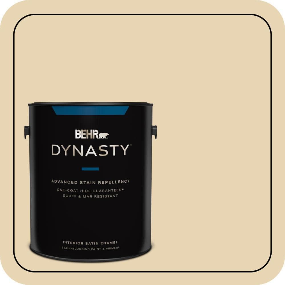 BEHR DYNASTY 1 gal. #ICC-93 Champagne Gold Satin Enamel Interior Stain ...