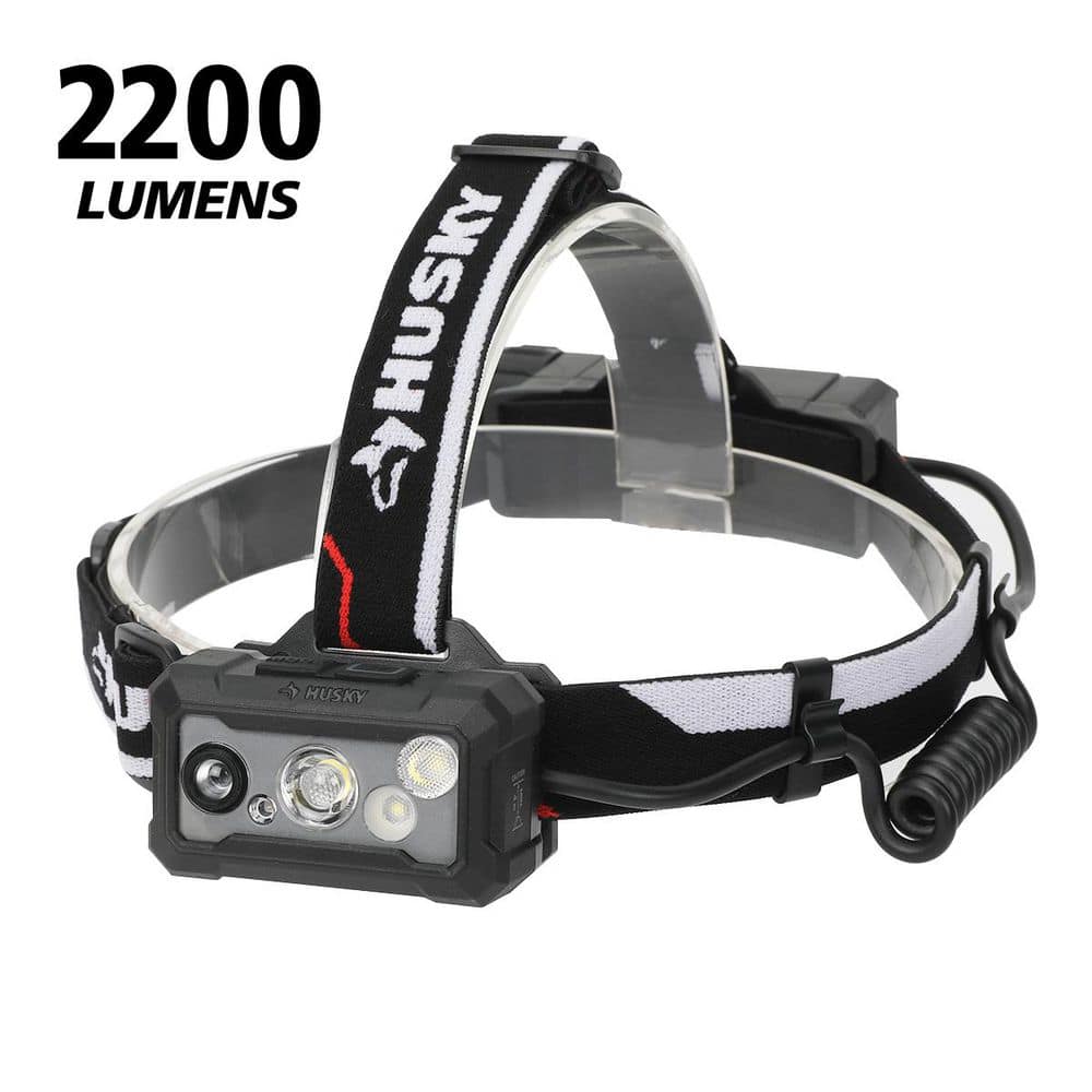 Husky 2200-Lumen Dual Power Autofocusing Headlamp 00550 - The Home Depot