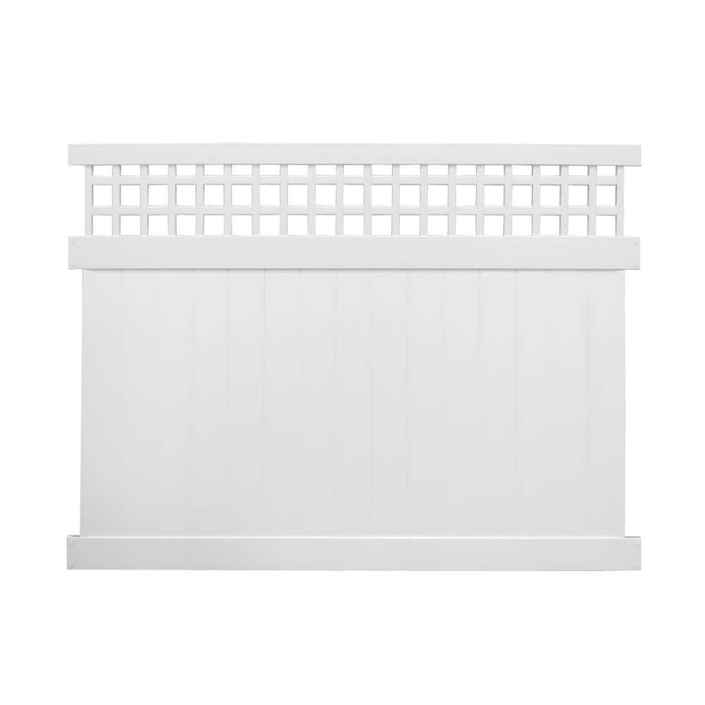 Weatherables Gideon 6 ft. H x 6 ft. W White Vinyl Privacy Fence Panel ...