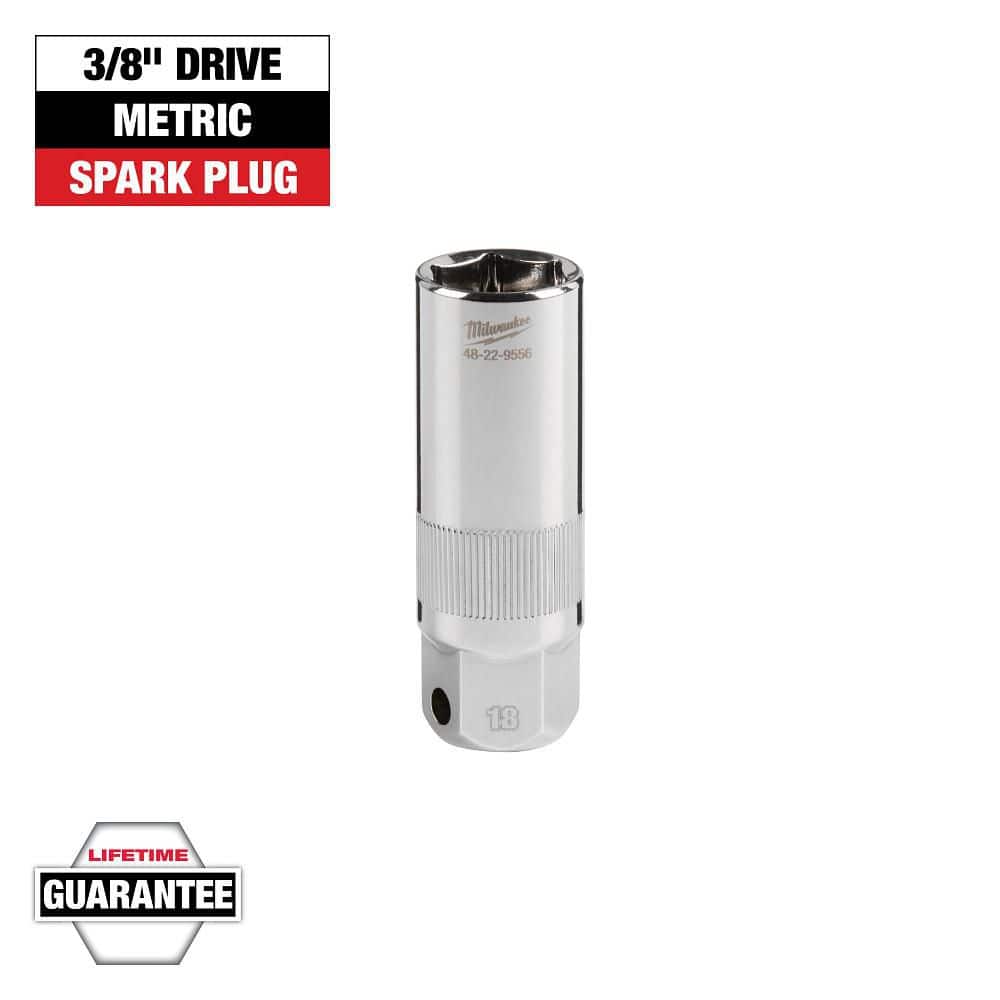 Milwaukee 3/8 in. Drive 18 mm Spark Plug Socket 48-22-9556 - The Home Depot