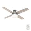 Hunter Dempsey 52 in. Indoor Matte Silver Ceiling Fan with Light Kit ...