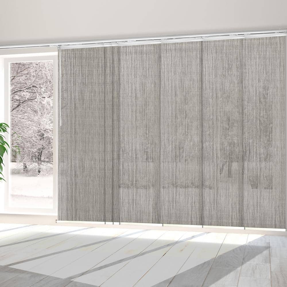 EMOH Stone 110 in.- 153 in. W x 116 in. L Adjustable 7-Panel White ...