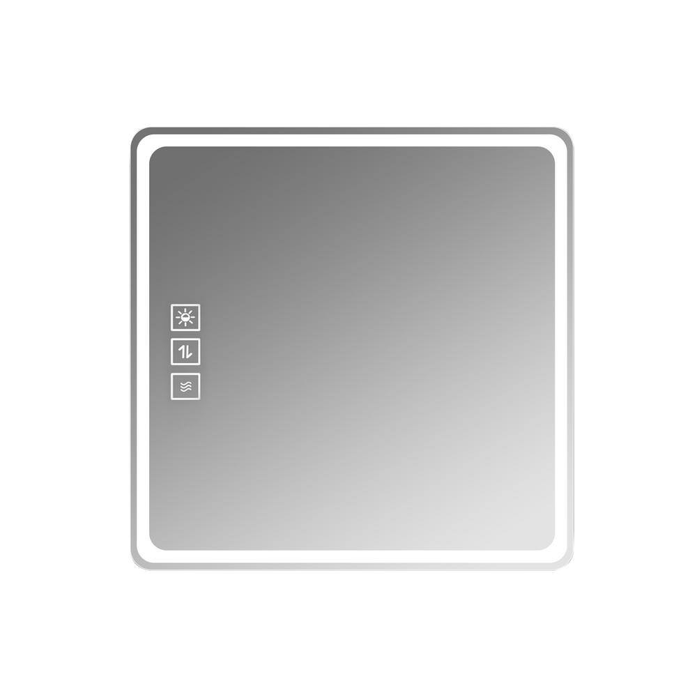 WELLFOR 36 in. W x 36 in. H Square Frameless Dimmable Anti-Fog Wall ...