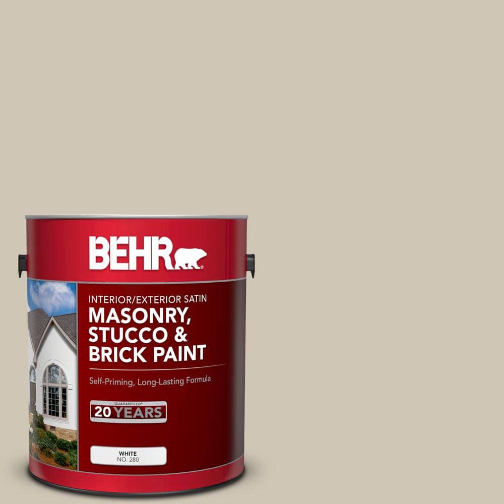 BEHR 1 gal. #N310-3 Sandstorm Satin Interior/Exterior Masonry, Stucco ...