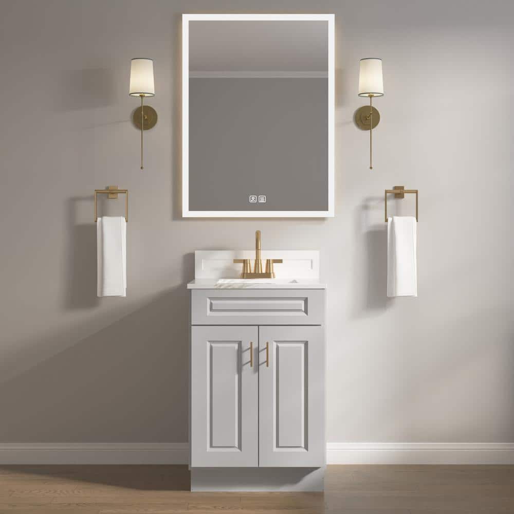 HOMLUX 24 in. W x 21 in. D x 34.5 in. H Ready to Assemble Bath Vanity ...