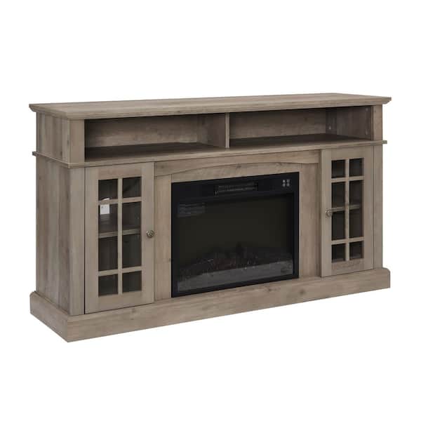 58" Freestanding Fireplace TV Stand with 23" Electric Fireplace Insert ...