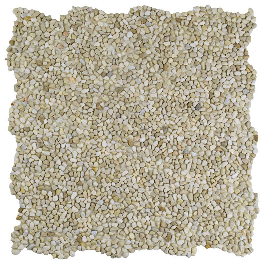 Merola Tile Pebblini Mini Sandstone 12 in. x 12 in. Pebble Stone Mosaic ...