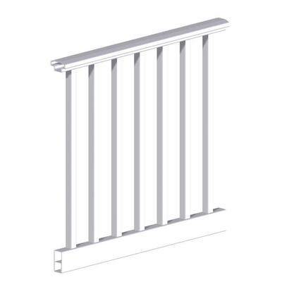 RDI Original Rail 8 ft. x 36 in. White Vinyl Square Baluster Level Rail ...