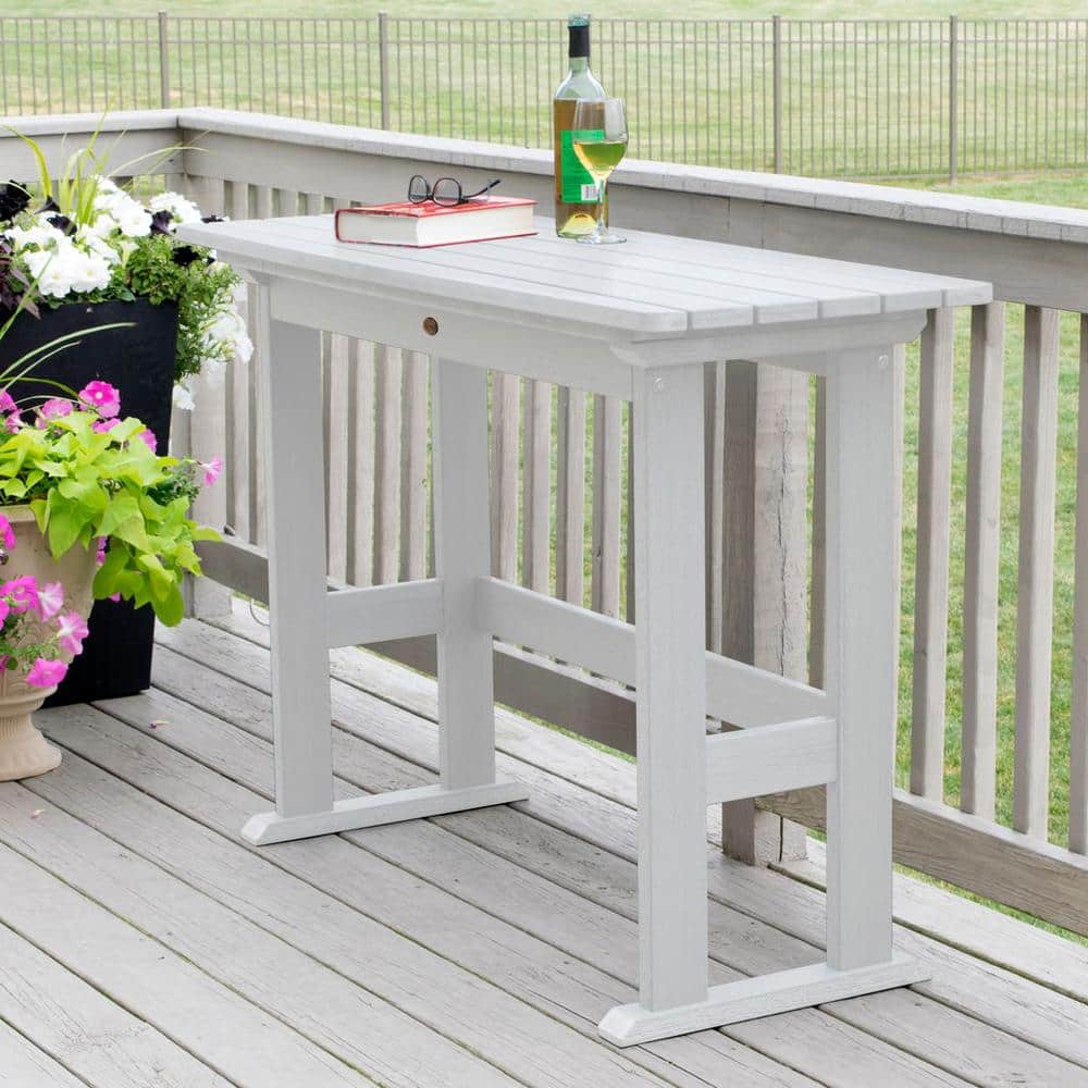 Highwood Lehigh White Rectangular Recycled Plastic Outdoor Balcony ...