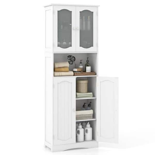 Linen Cabinet With Glass Doorsnull