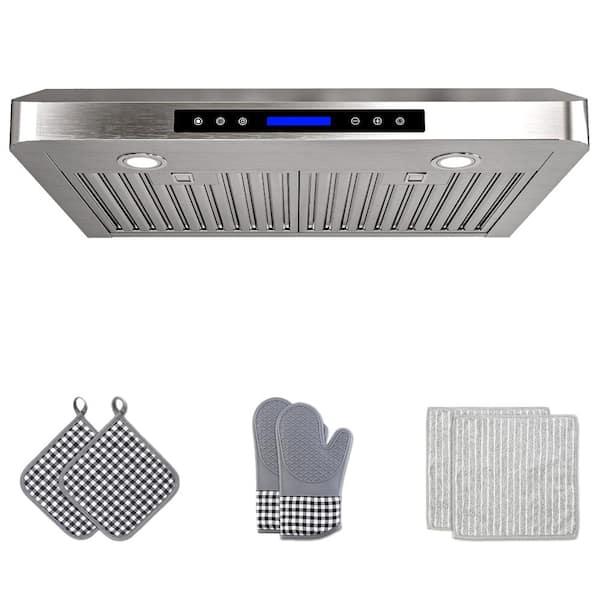 INATECK 30 in. 600 CFM Ducted Under Cabinet Range Hood with 3 Venting ...