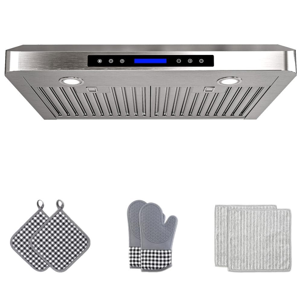 INATECK 30 in. 600 CFM Ducted Under Cabinet Range Hood with 3 Venting ...