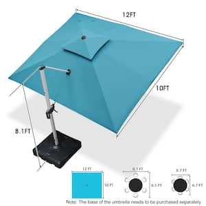 PURPLE LEAF 10 ft. x 12 ft. Aluminum Cantilever Patio Umbrella ...