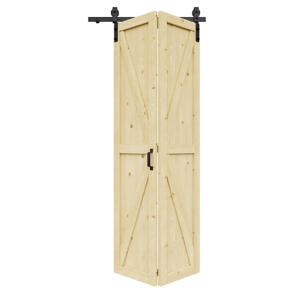 ARK DESIGN 36 in. x 84 in. Paneled Pine Wood Solid Core Unfinished K ...