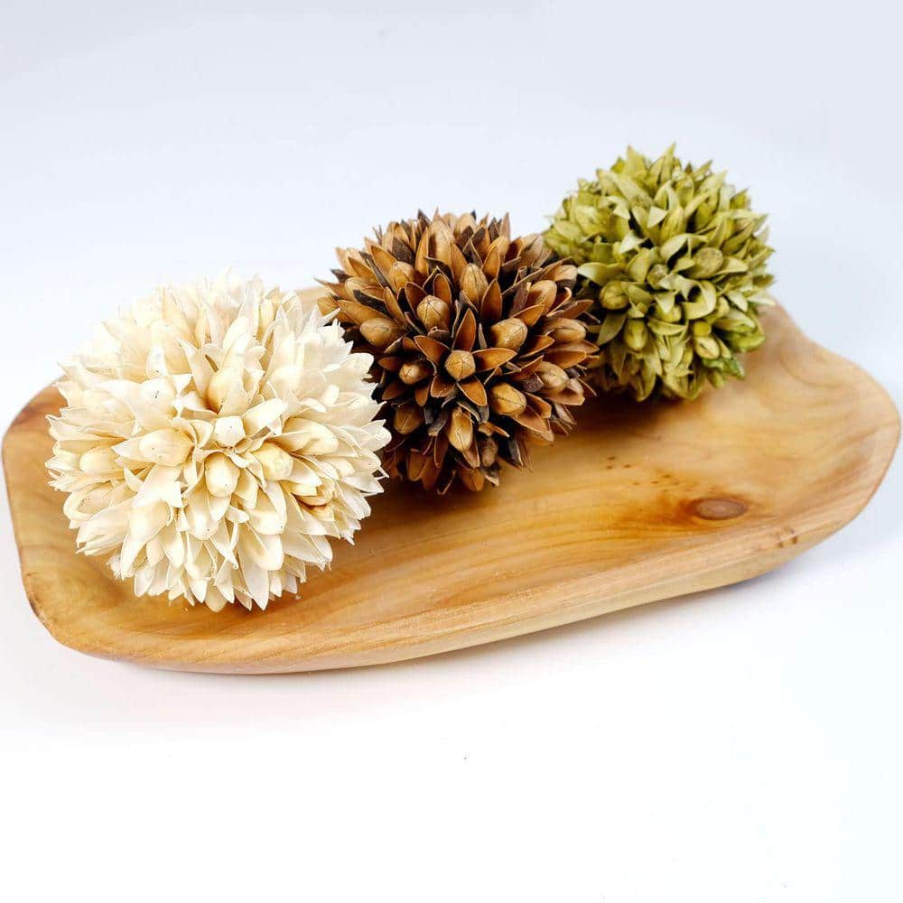 Natural-Tone Floral Orb Dried Potpourri Decorative Ball 3. 5in Vase ...