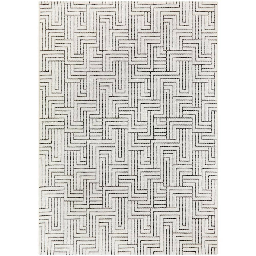 Hampton Bay Maze Cream 9 ft. x 12 ft. Global Indoor/Outdoor Area Rug ...