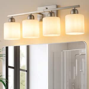 GMGSROM 32 in. 5-Light Chrome Modern Bathroom Vanity Light Fixture with ...
