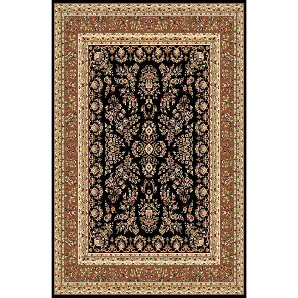 SAFAVIEH Lyndhurst Black/Tan 8 ft. x 11 ft. Border Area Rug LNH331D-8 ...