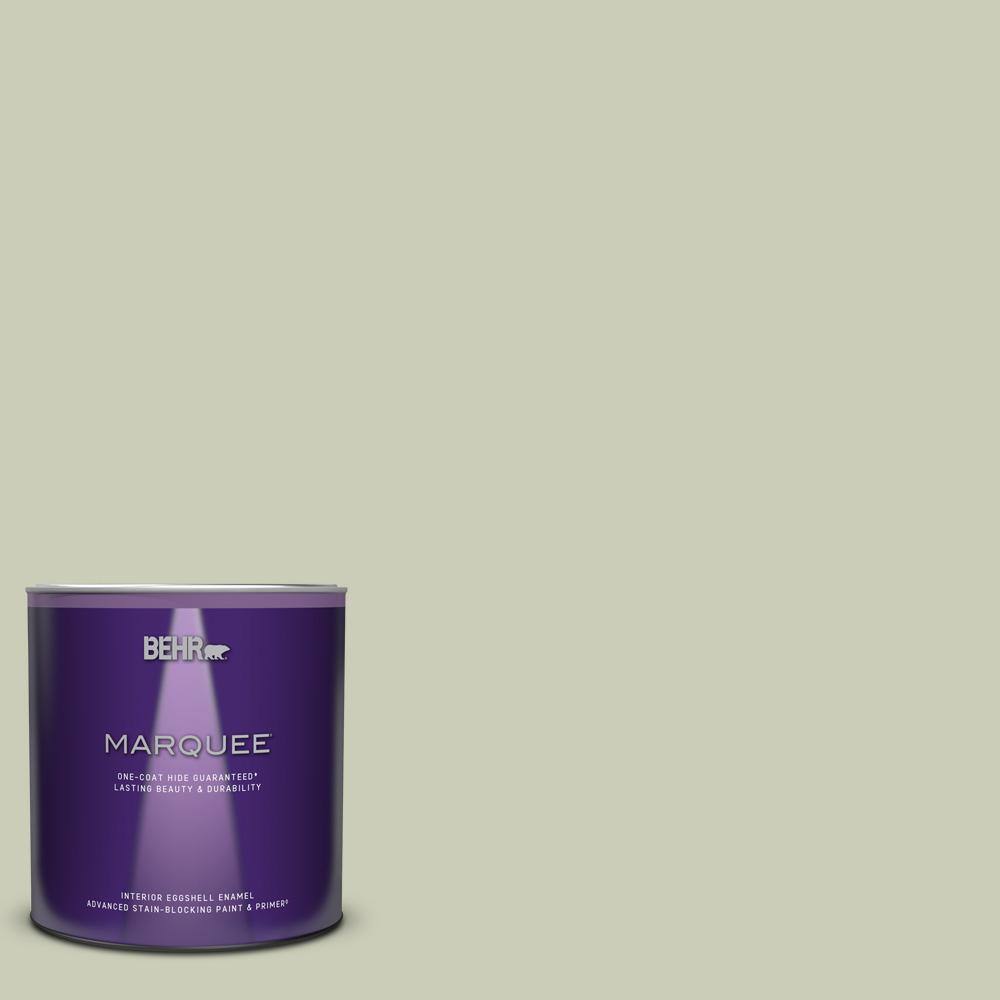 BEHR MARQUEE 1 qt. #S380-2 Morning Zen Eggshell Enamel Interior Paint ...