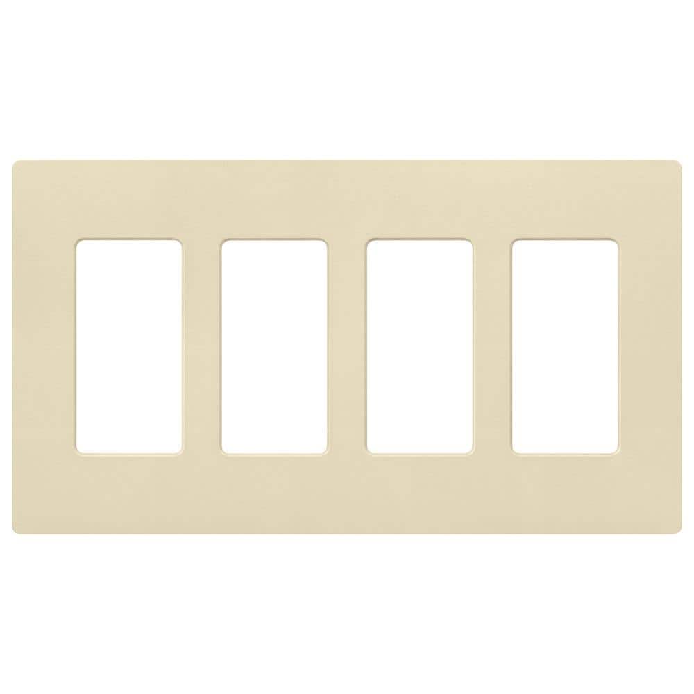 Lutron Claro 4 Gang Wall Plate for Decorator/Rocker Switches, Satin ...