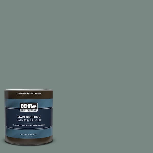 BEHR ULTRA 1 qt. #PPU12-16 Juniper Ash Satin Enamel Exterior Paint ...