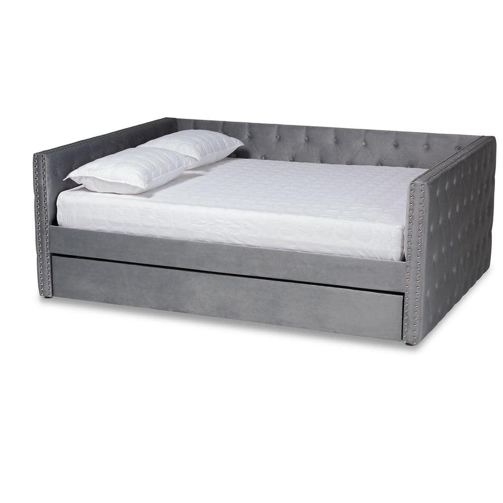 Baxton Studio Larkin Grey Queen Daybed with Trundle 187-11462-HD - The ...