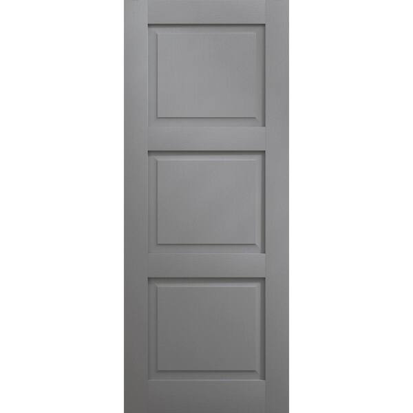 Sartodoors 32 in. x 80 in. Painted Grey Oak Color Solid Wood Slab With ...