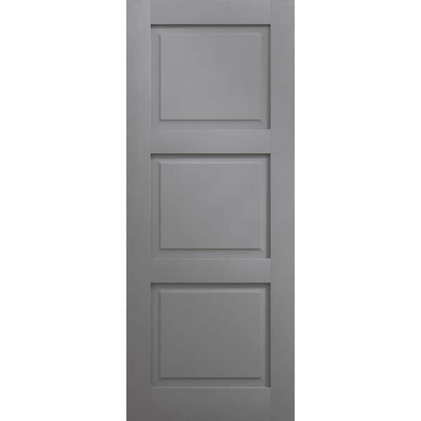Sartodoors 36 in. x 84 in. Painted Grey Oak Color Solid Wood Slab With ...