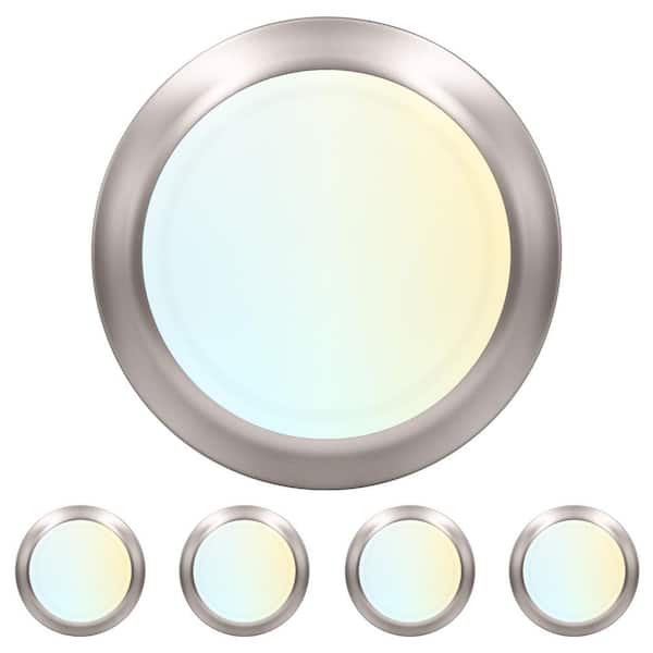 LUXRITE 6 in. LED Disk Lights, Dimmable Flush Mount, 5CCT 2700K - 5000K ...
