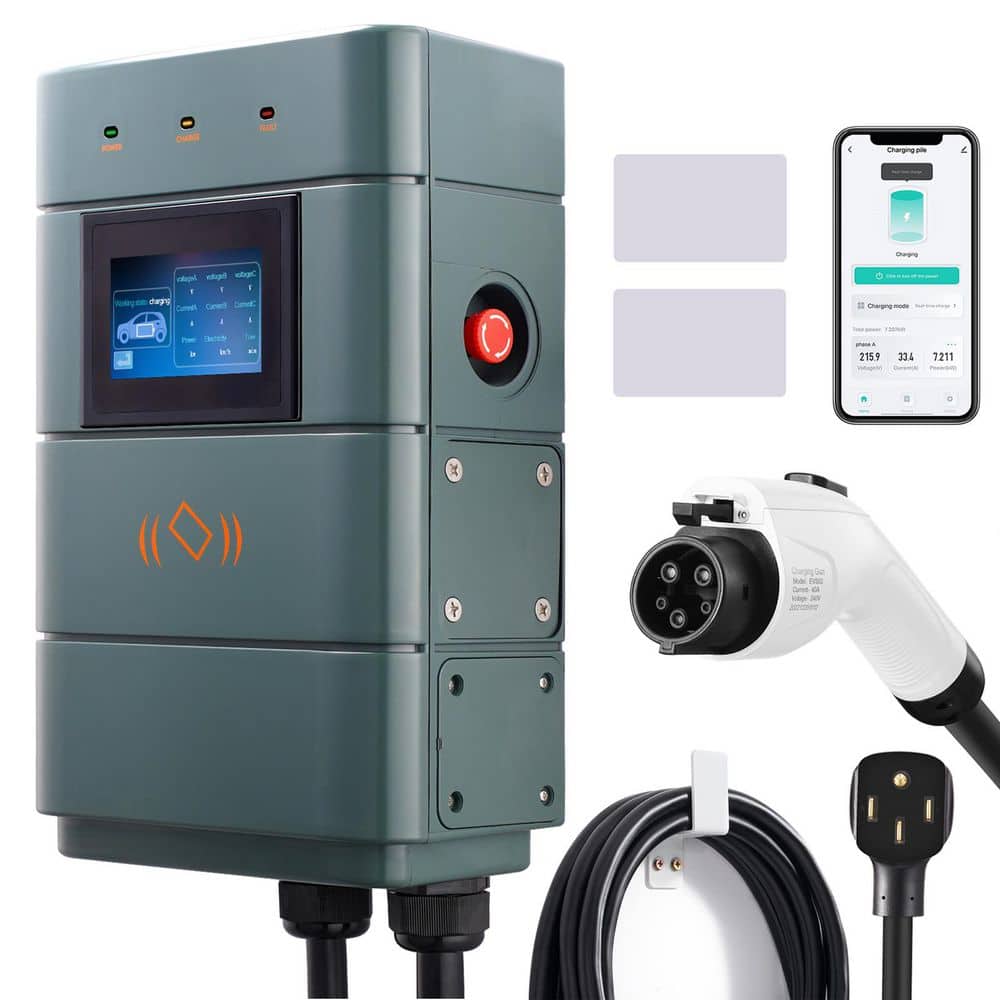 SVOPES Level 2 EV Charging Station, Adjustable 0-48A, 11.5 kW 240V, NEMA14-50 Plug, 24 ft. Cable ...