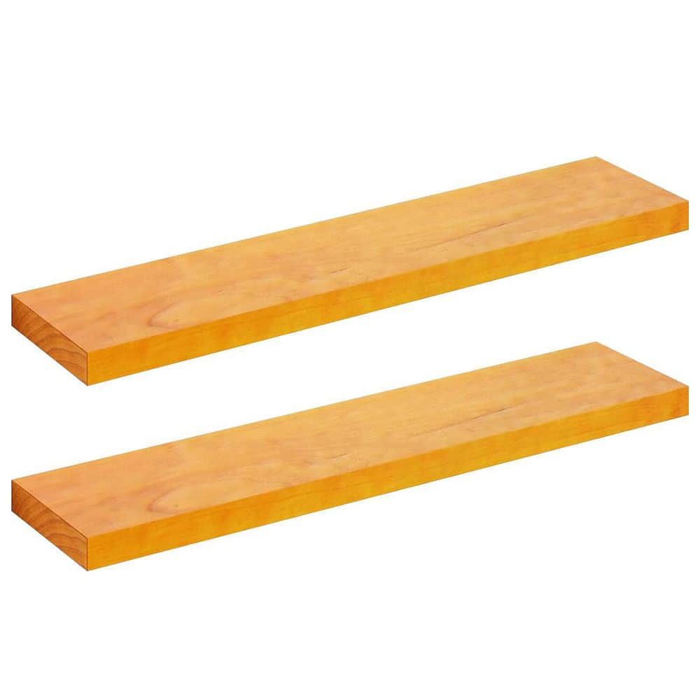 36 in. W x 8 in. D Bright Orange Floating Shelves Decorative Wall Shelf ...
