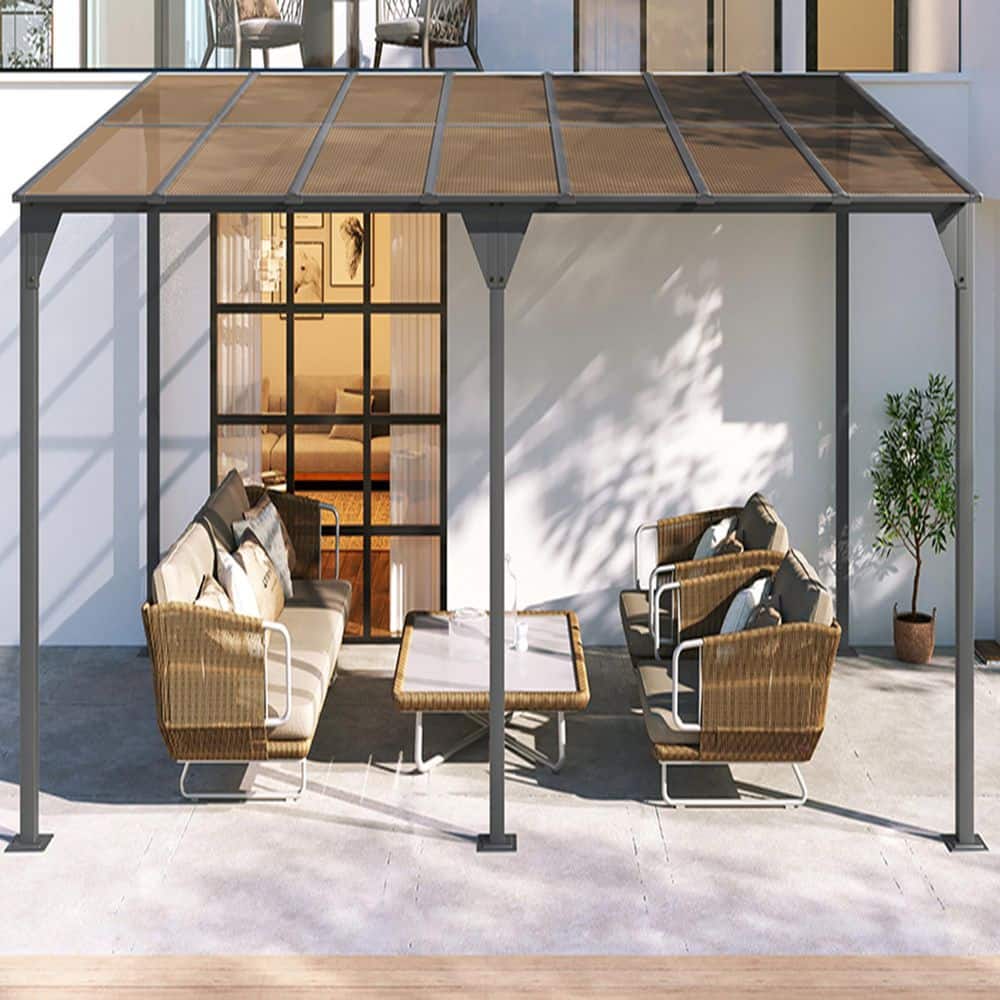 GoldHydroin 14 ft. x 9 ft. Outdoor Gazebo with Double Roof, Mosquito ...