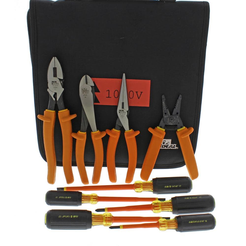 IDEAL 9-Piece 1000-Volt Insulated Tool Kit with Bag 35-9108 - The Home ...