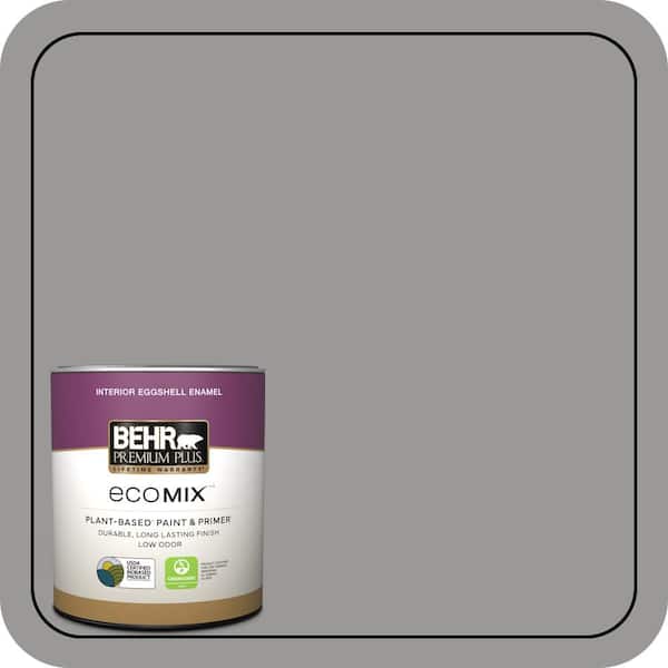 BEHR PREMIUM PLUS 1 qt. #HDC-NT-10A Dolphin Gray Eggshell Enamel EcoMix ...