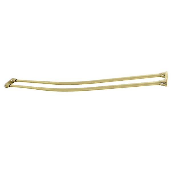 Kingston Brass Edenscape 60 in. to 72 in. Stainless Steel Adjustable Curved Shower Curtain Rod ...