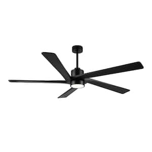 MLiAN 64 inch 5 Blades LED Indoor Black Ceiling Fan with Remote WBCF ...