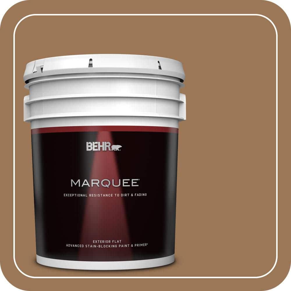 BEHR MARQUEE 5 gal. #PPU4-02 Coco Rum Flat Exterior Paint & Primer ...