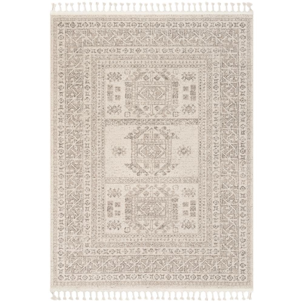Well Woven Loop-De-Loop Beige 6 ft. 7 in. x 9 ft. 3 in. Carina Tribal ...