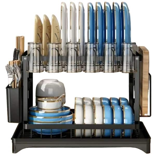 INNOBULE Over Sink Dish Rack Double Layer Stainless Steel with Auto ...