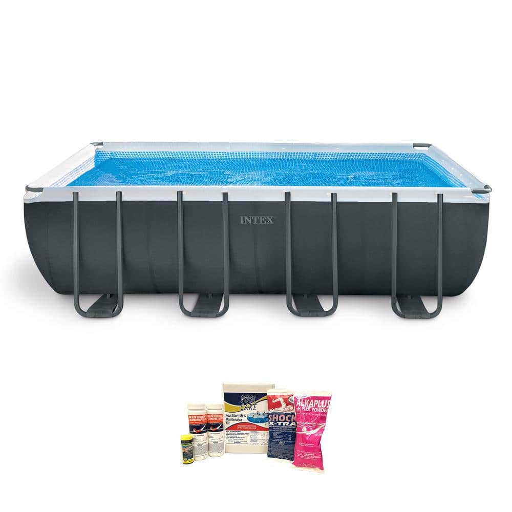 Intex 18 ft. x 9 ft. x 52 in. Ultra XTR Rectangular Pool, Pump and ...