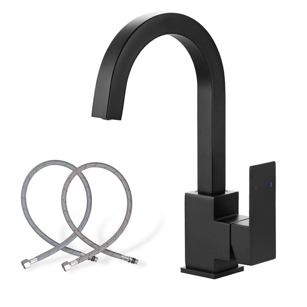 WOWOW Single-Handle Bar Faucet Deckplate Not Included in Matte Black ...