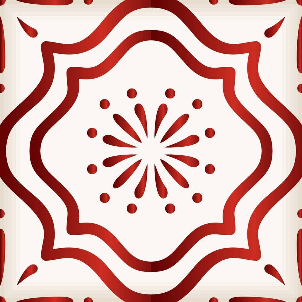 Reviews for MI ALMA 8 in. x 8 in. Red and Off-White B509 Vinyl Peel and ...