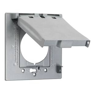 TAYMAC N3R Aluminum Gray 2-Gang Weatherproof Electrical Outlet Covers ...