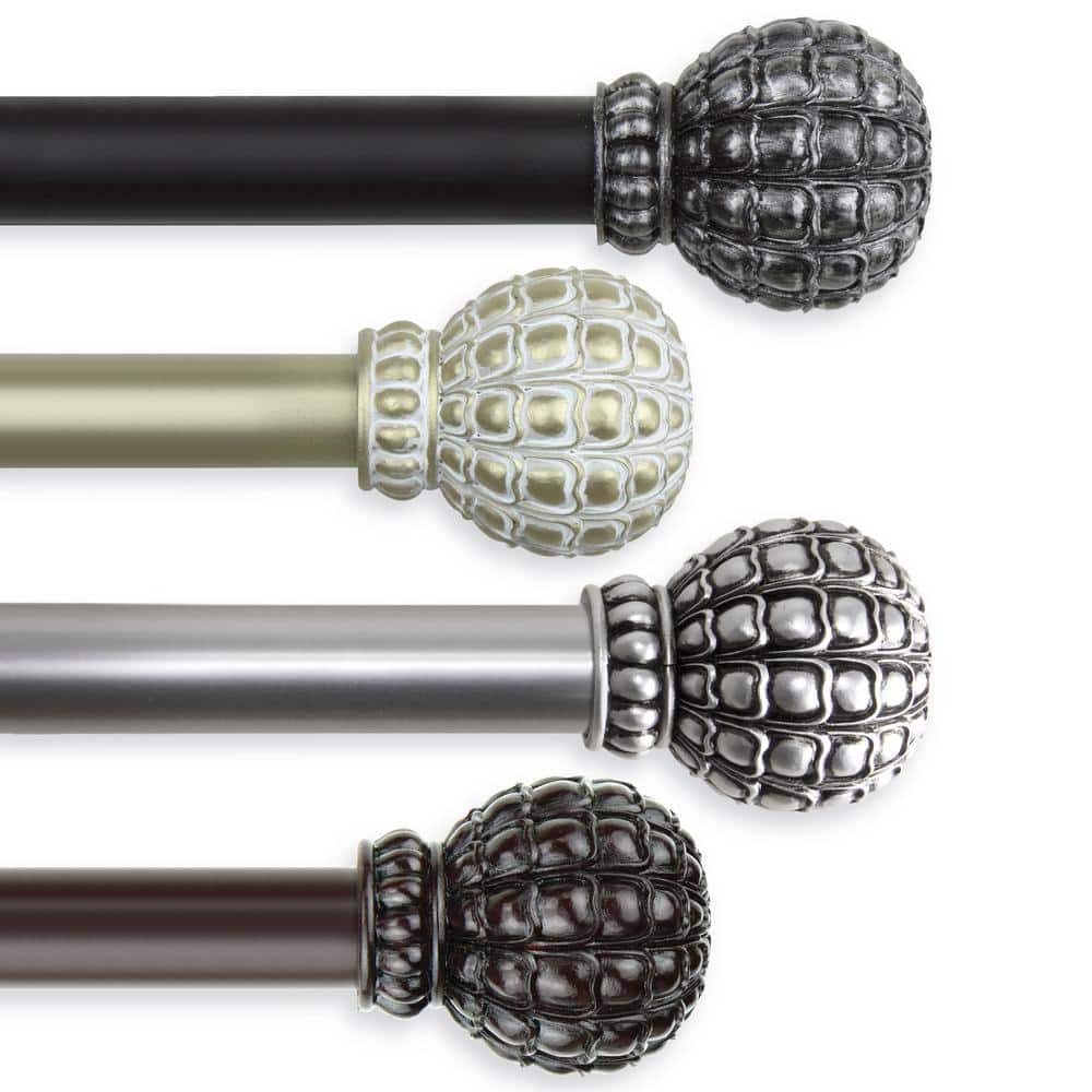 Rod Desyne 160 in. - 240 in. Pod Curtain 1 in. Dia Rod in Mahogany 100 ...