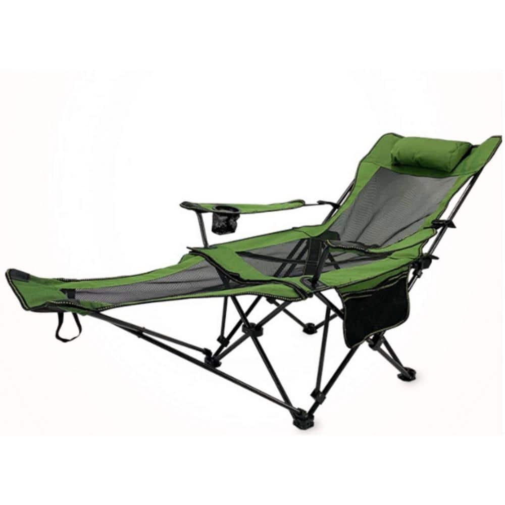 Ejoy 25 in. W x 38 in. H x 66 in. Green Adjustable Iron Beach Net ...