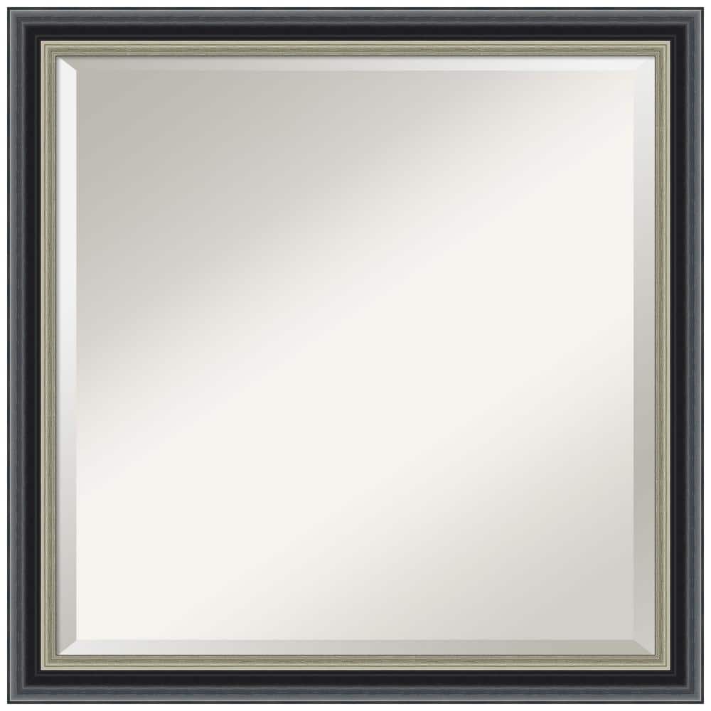 Amanti Art Theo Black Silver 22.75 in. x 22.75 in. Beveled Modern ...
