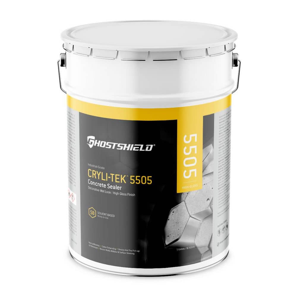 Ghostshield Cryli-Tek 5 Gal. Clear High Gloss Wet Look Water Repellent for Concrete Waterproofer ...