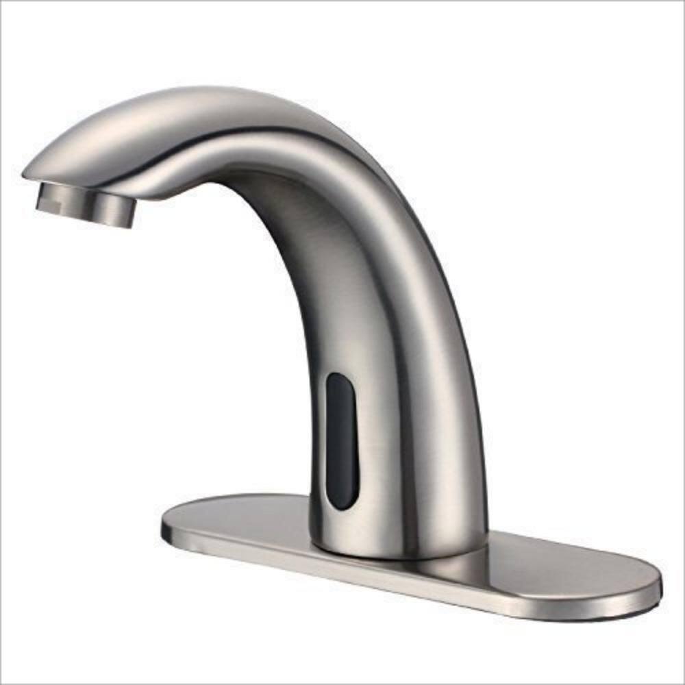 Wudkey 1-Piece Touchless Bathroom Sink Faucet in Brushed Nickel ...