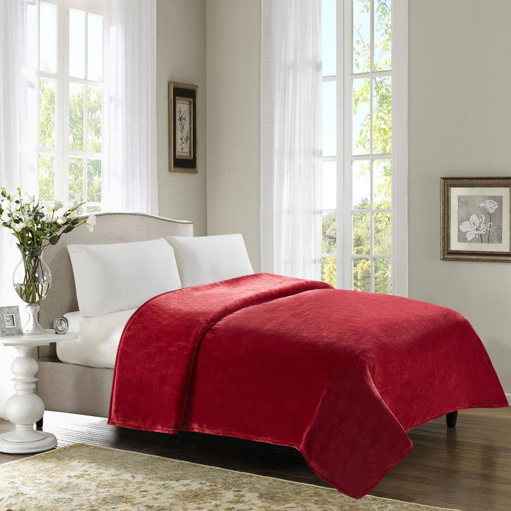 Thesis Red Full/Queen Knitted Blanket 00159 - The Home Depot